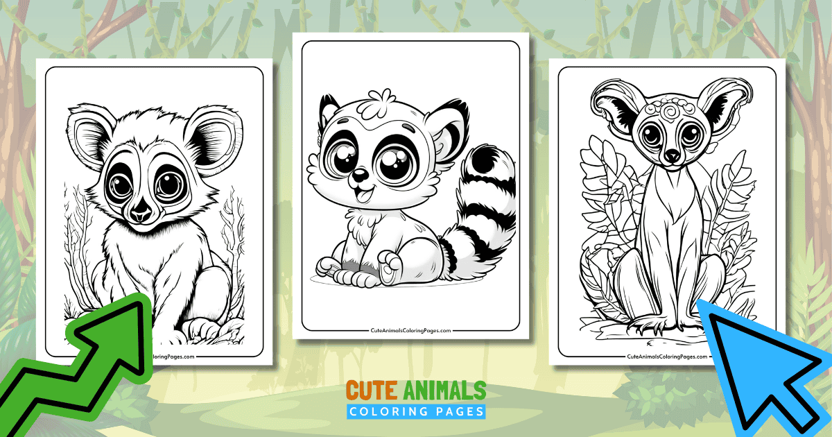 Lemur Coloring Pages (7 Free Printable Pages) - Cute Animals Coloring Pages