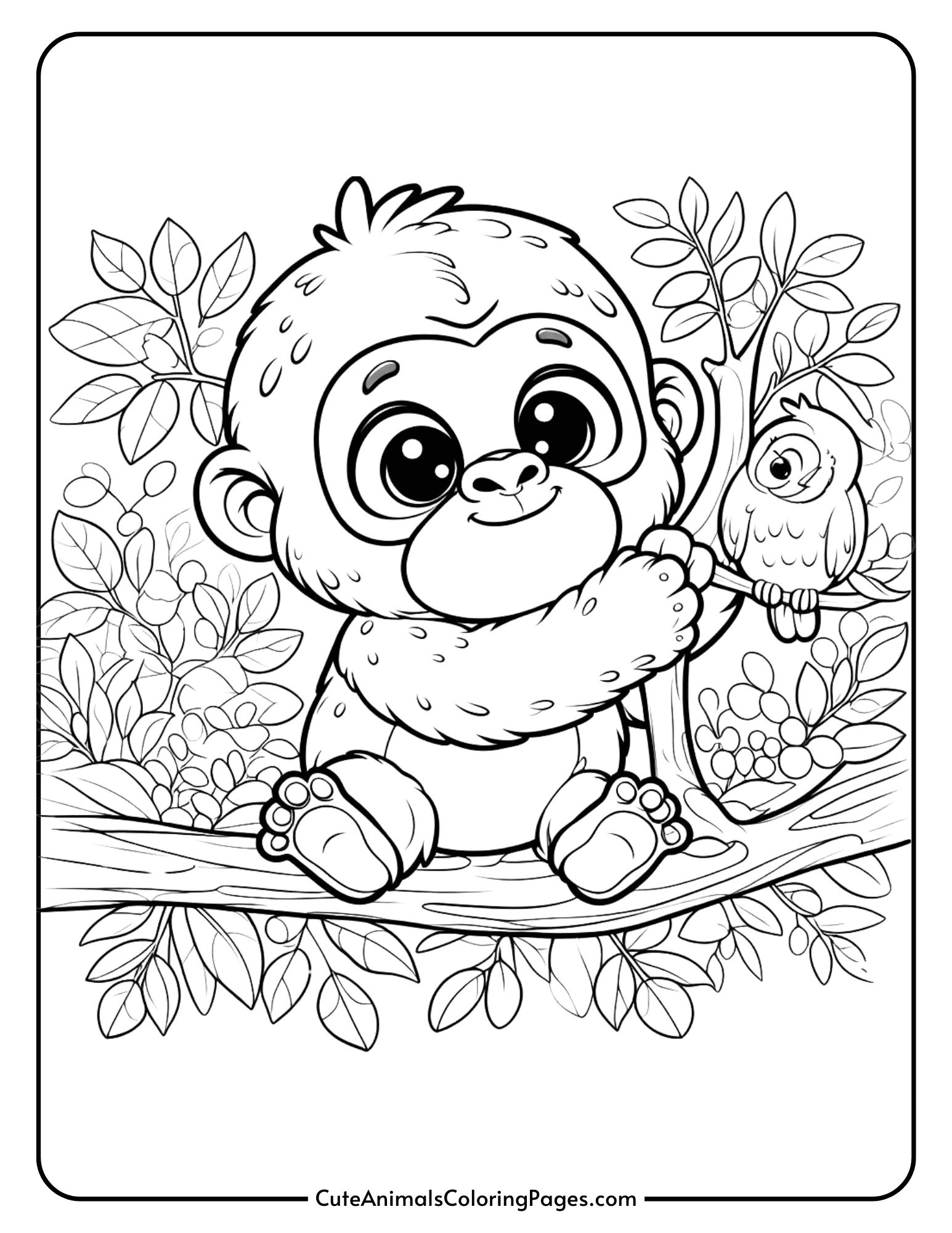 Gorilla Coloring Pages (8 Free Printable Pages) - Cute Animals Coloring ...