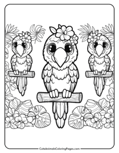 Macaw Coloring Pages (7 Free Printable Pages) - Cute Animals Coloring Pages