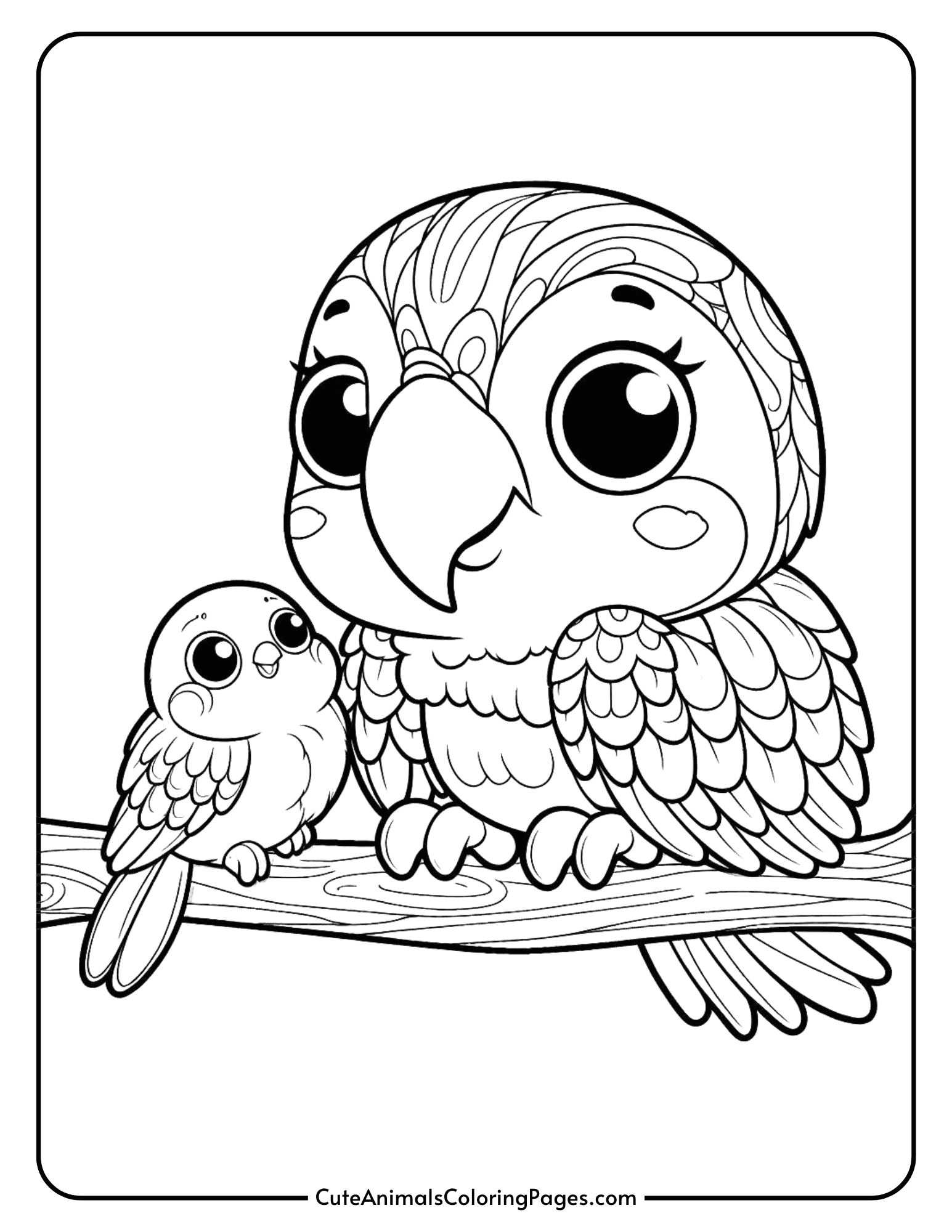 Macaw Coloring Pages (7 Free Printable Pages) - Cute Animals Coloring Pages