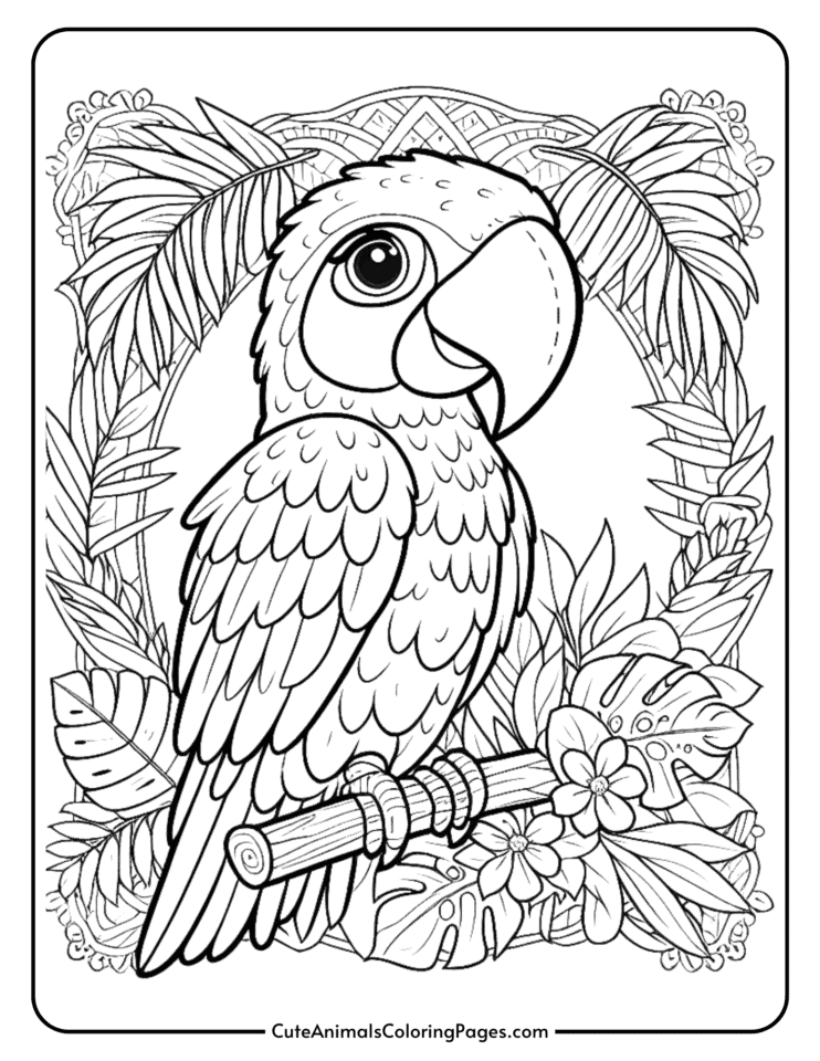 Macaw Coloring Pages (7 Free Printable Pages) - Cute Animals Coloring Pages