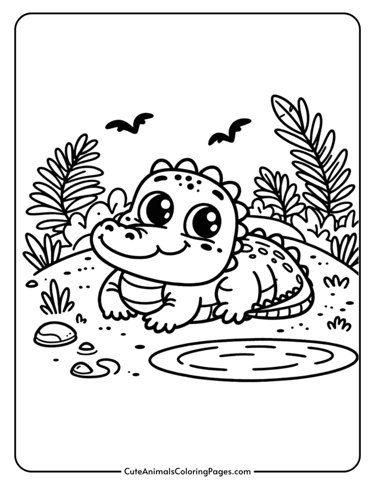 Crocodile Coloring Pages (8 Free Printable Pages) - Cute Animals ...