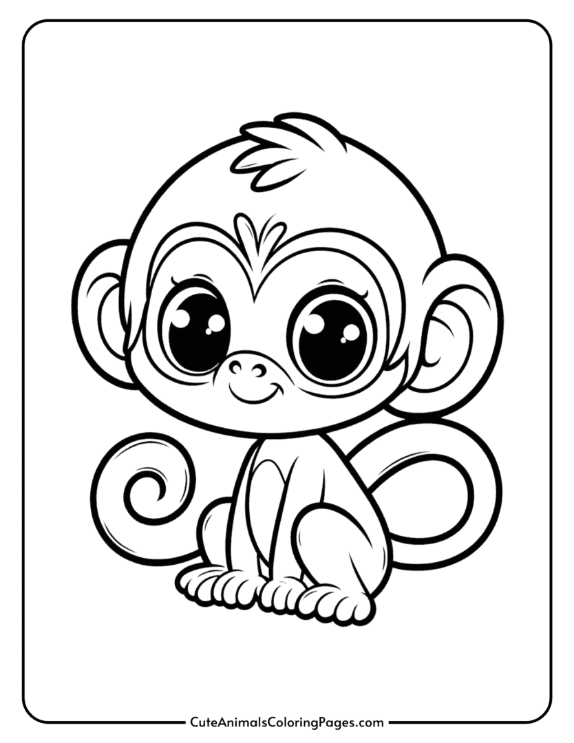 Monkey Coloring Pages (12 Free Printable Pages) - Cute Animals Coloring ...