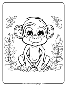 Monkey Coloring Pages (12 Free Printable Pages) - Cute Animals Coloring ...