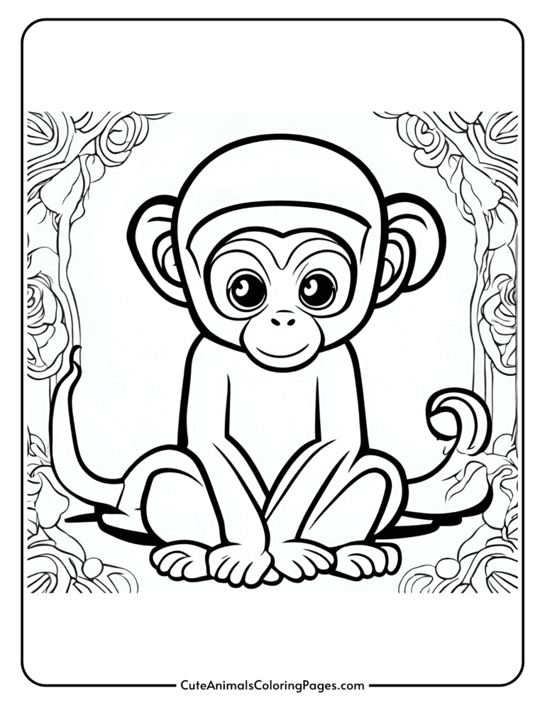 Monkey Coloring Pages (12 Free Printable Pages) - Cute Animals Coloring ...
