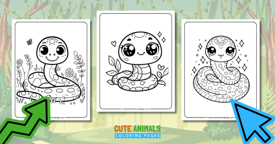 Python Coloring Pages (6 Free Printable Pages) - Cute Animals Coloring ...