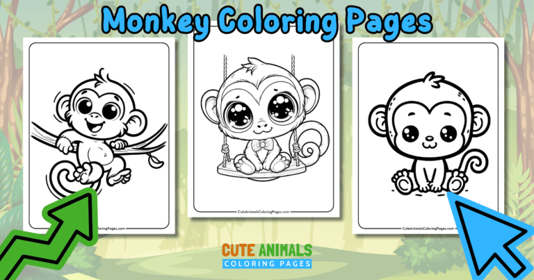 Jungle Animals Coloring Pages (Free Printable Pages) - Cute Animals ...