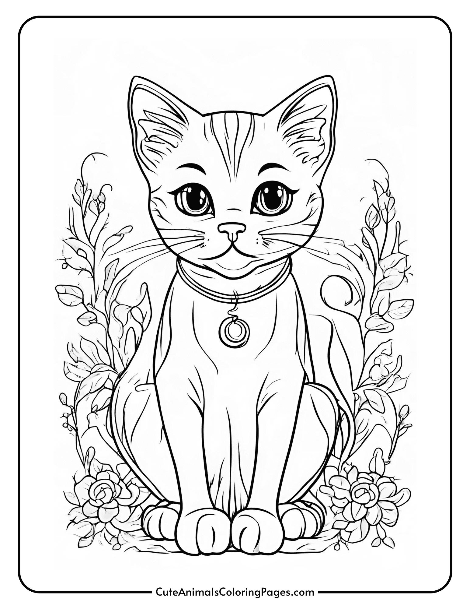 Cute Cat Coloring Pages (10 Free Printable PDF Pages) - Cute Animals ...