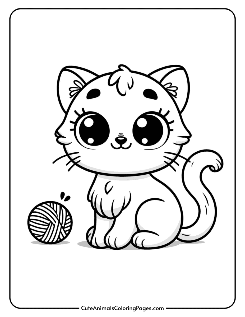 Cute Cat Coloring Pages (10 Free Printable PDF Pages) - Cute Animals ...