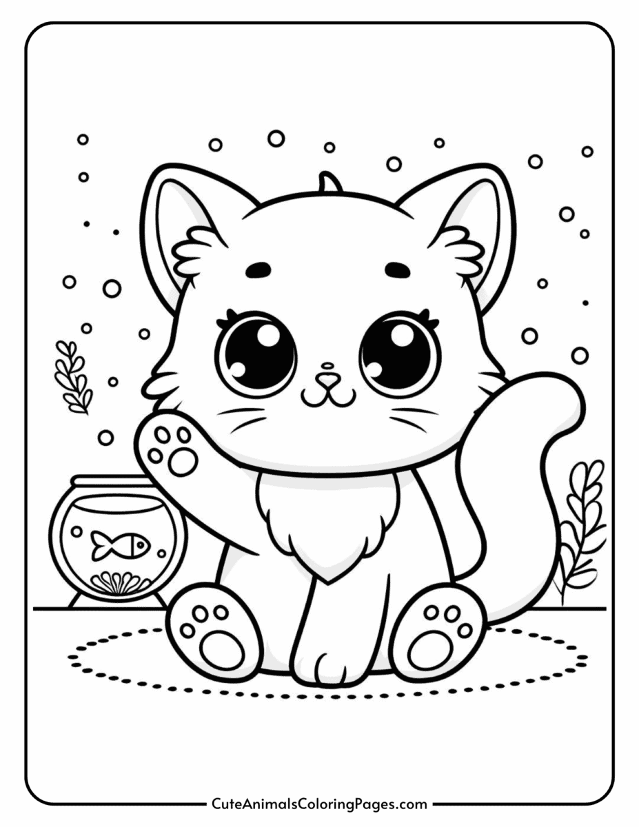 Cute Cat Coloring Pages (10 Free Printable PDF Pages) - Cute Animals ...