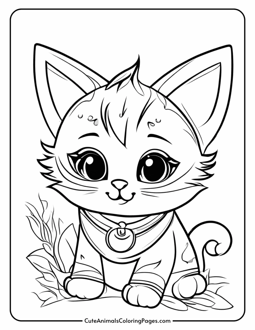 Cute Cat Coloring Pages (10 Free Printable PDF Pages) - Cute Animals ...