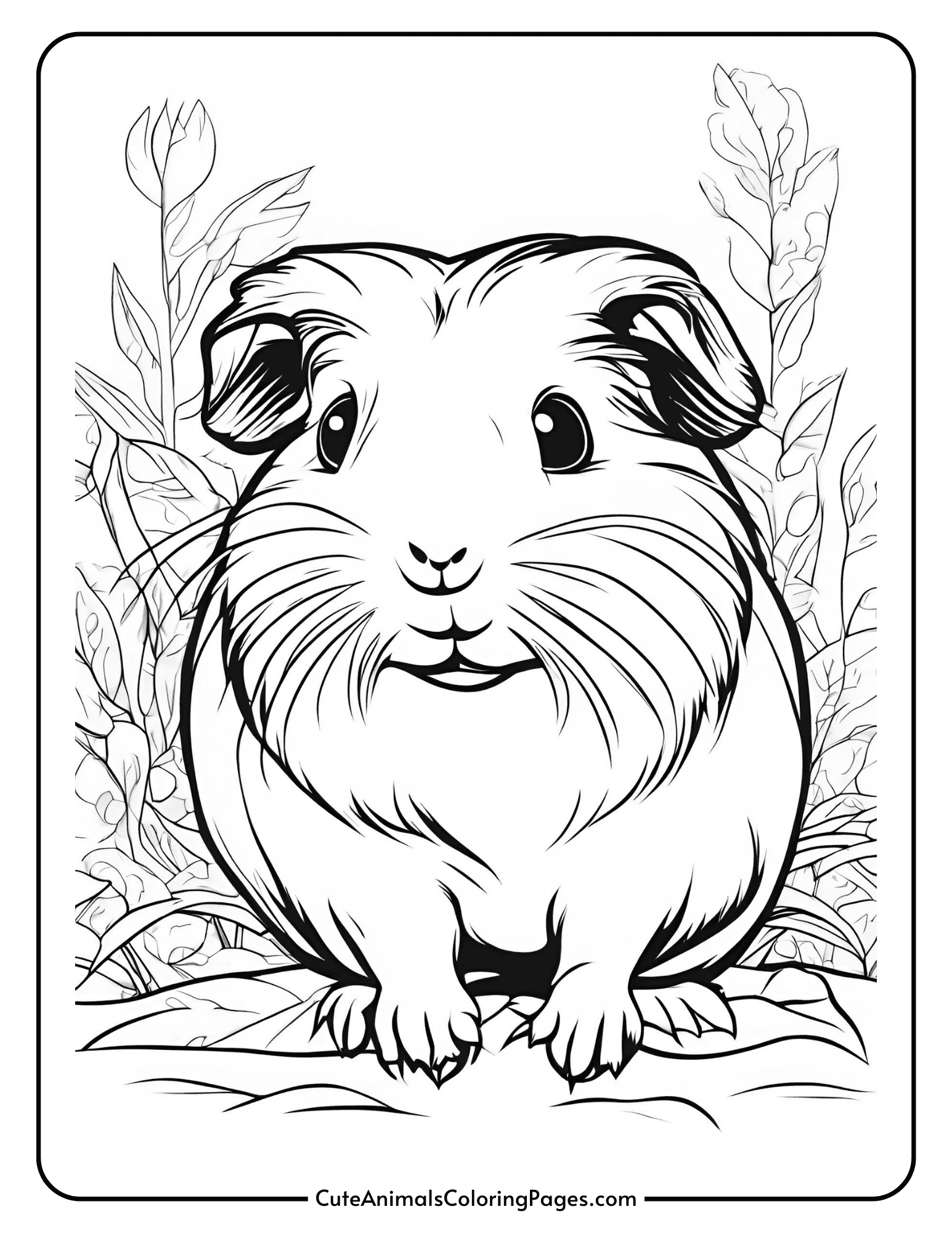 Guinea Pig Coloring Pages (5 Free Printable Pages) - Cute Animals ...