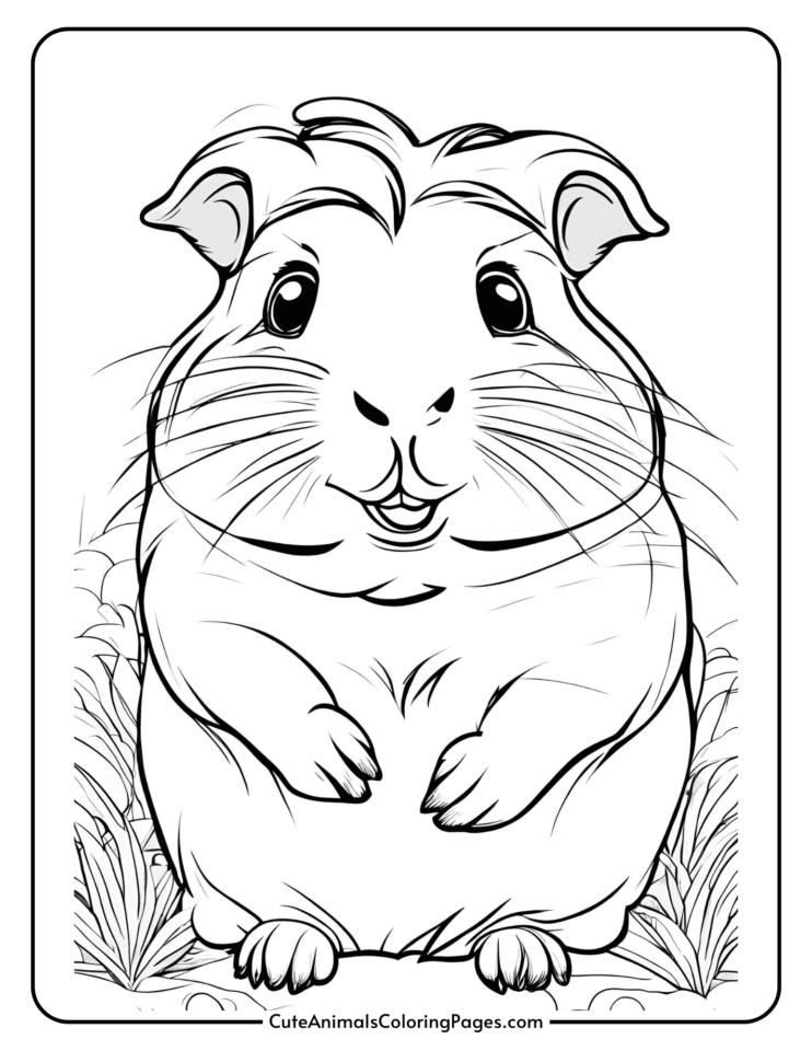 Guinea Pig Coloring Pages (5 Free Printable Pages) - Cute Animals ...