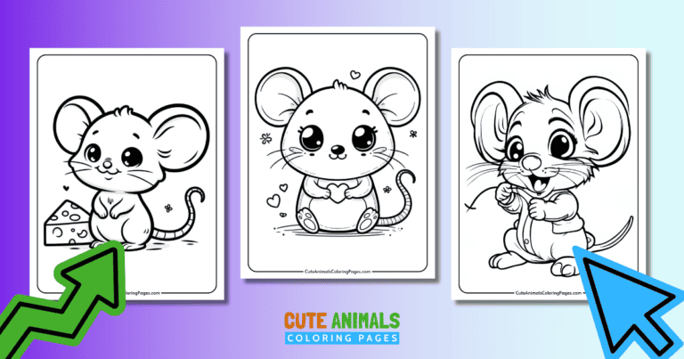 Mouse Coloring Pages (8 Free Printable Pages) - Cute Animals Coloring Pages