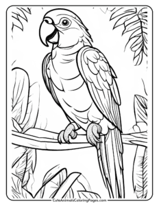 Parrot Coloring Pages (7 Free Printable Pages) - Cute Animals Coloring ...