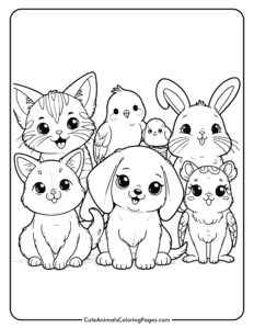 Pets Coloring Pages (Free Printable PDF Pages) - Cute Animals Coloring ...