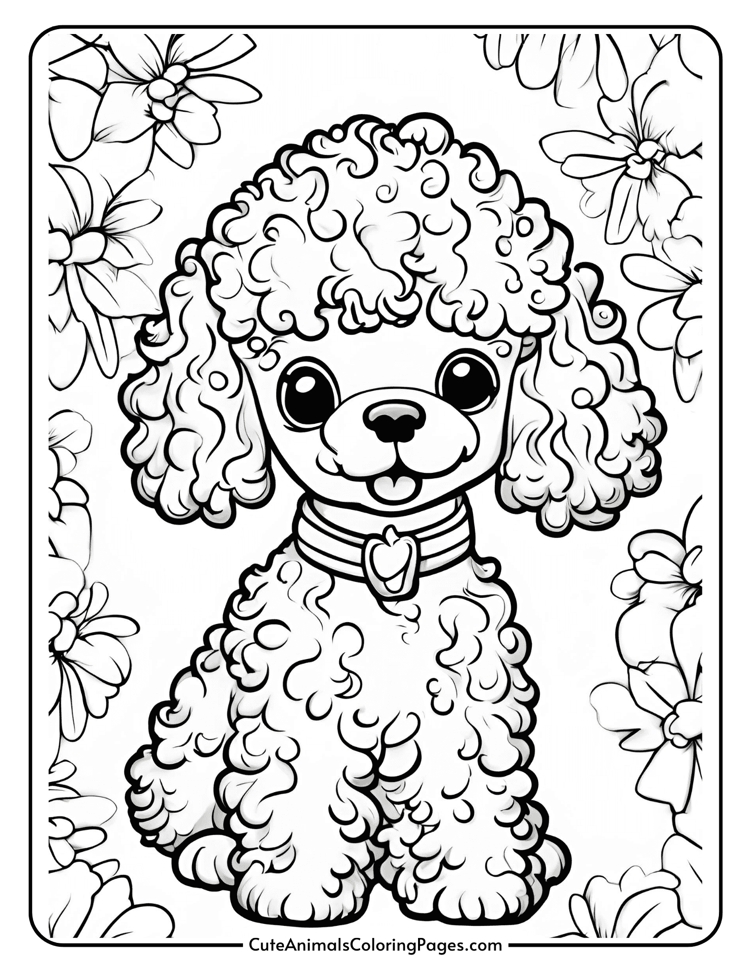 Poodle Coloring Pages (7 Free Printable Pages) - Cute Animals Coloring ...