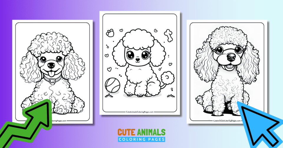 Poodle Coloring Pages (7 Free Printable Pages) - Cute Animals Coloring ...