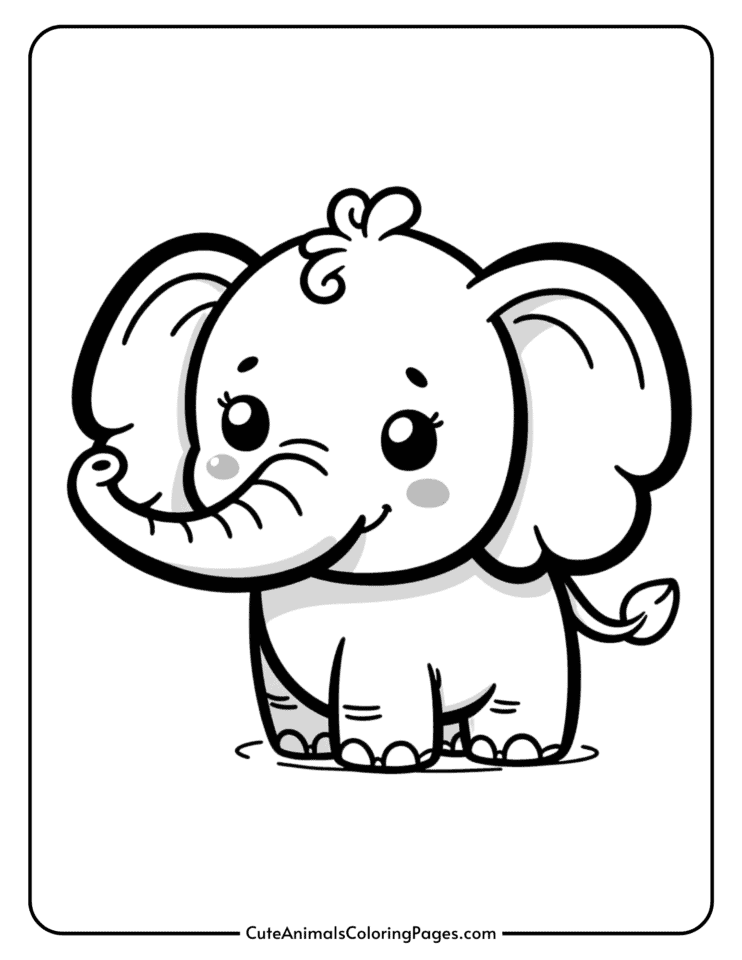 Elephant Coloring Pages (6 Free Printable Pages) - Cute Animals ...