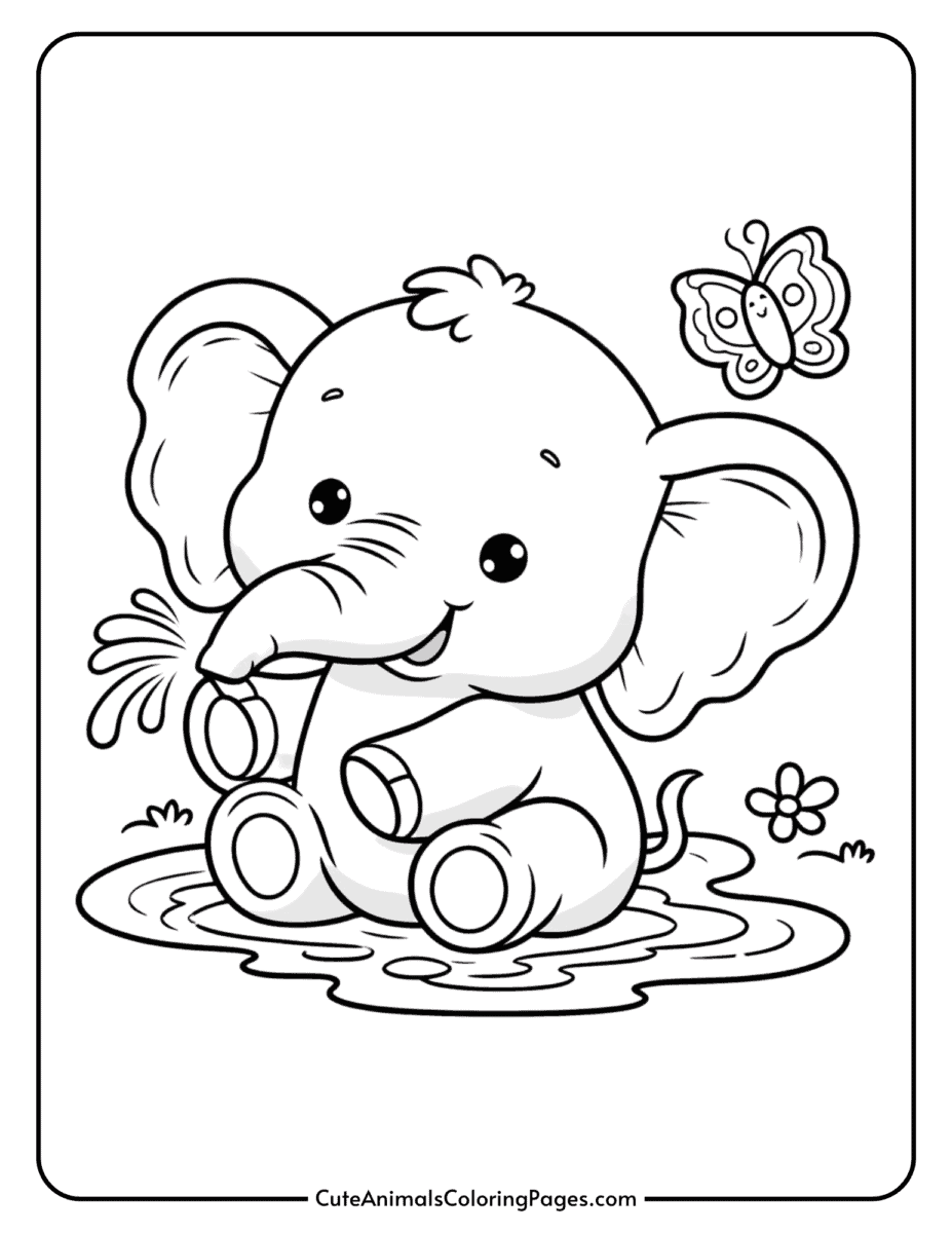 Elephant Coloring Pages (6 Free Printable Pages) - Cute Animals ...