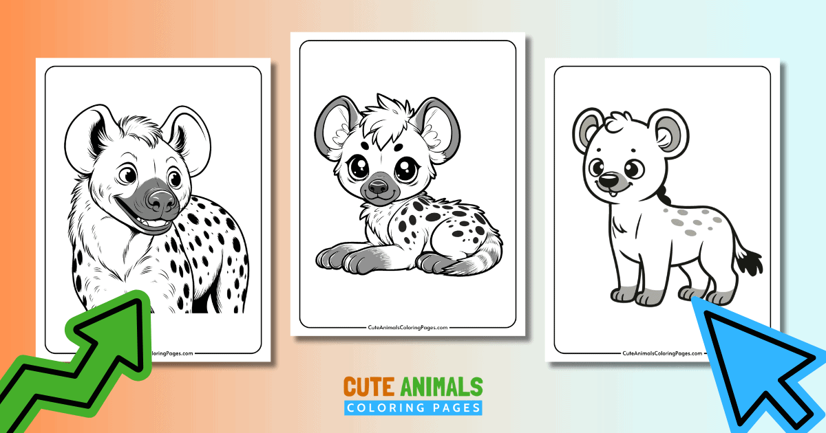 Hyena Coloring Pages (7 Free Printable Pages) - Cute Animals Coloring Pages