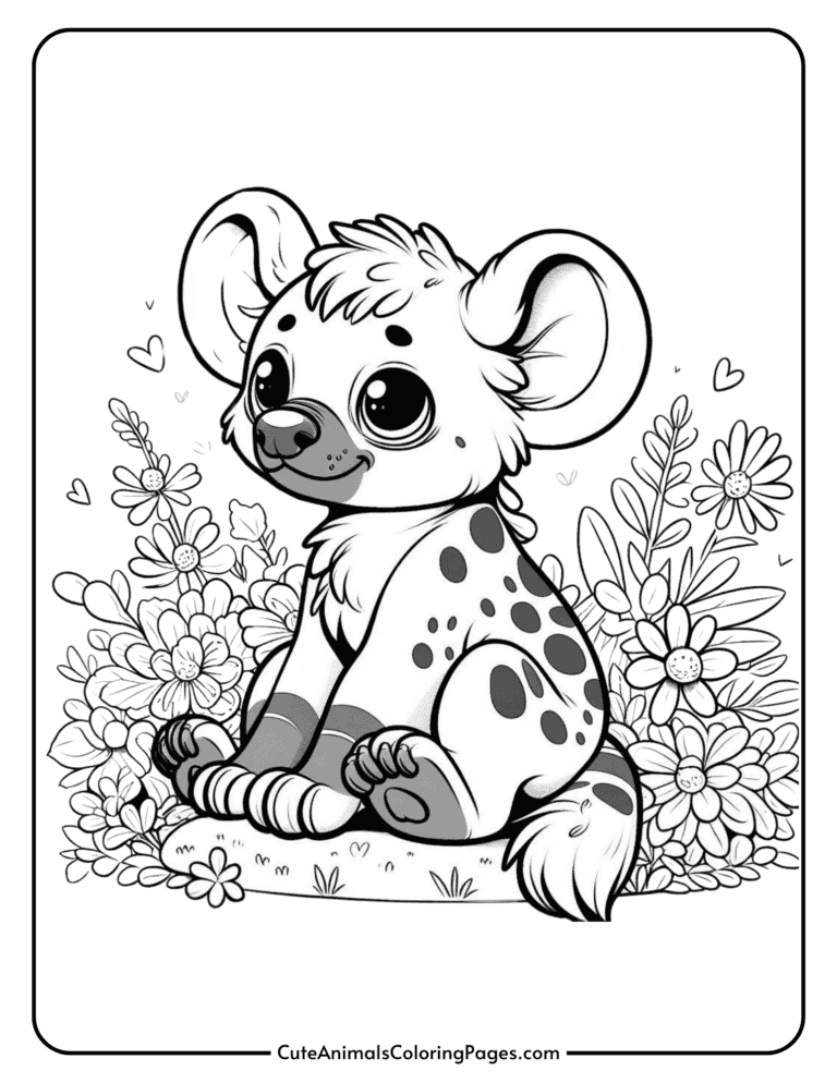 Hyena Coloring Pages (7 Free Printable Pages) - Cute Animals Coloring Pages