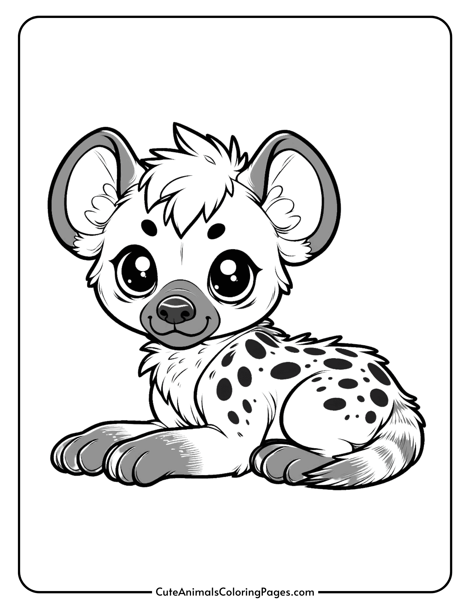 Hyena Coloring Pages (7 Free Printable Pages) - Cute Animals Coloring Pages