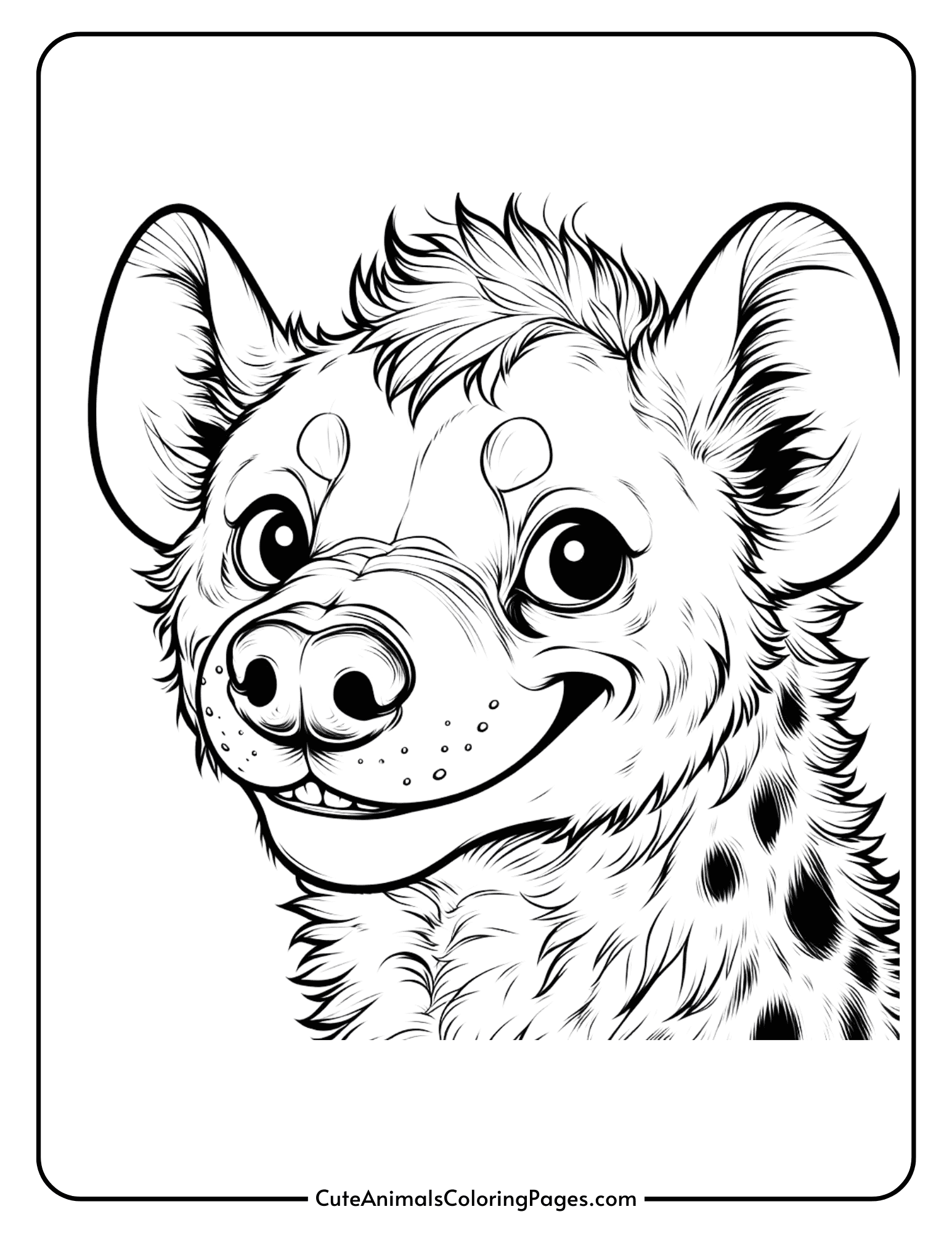 Hyena Coloring Pages (7 Free Printable Pages) - Cute Animals Coloring Pages