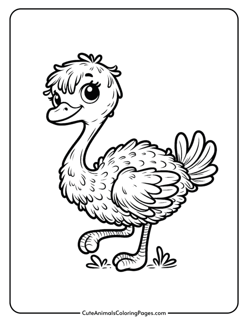 Ostrich Coloring Pages (5 Free Printable Pages) - Cute Animals Coloring ...