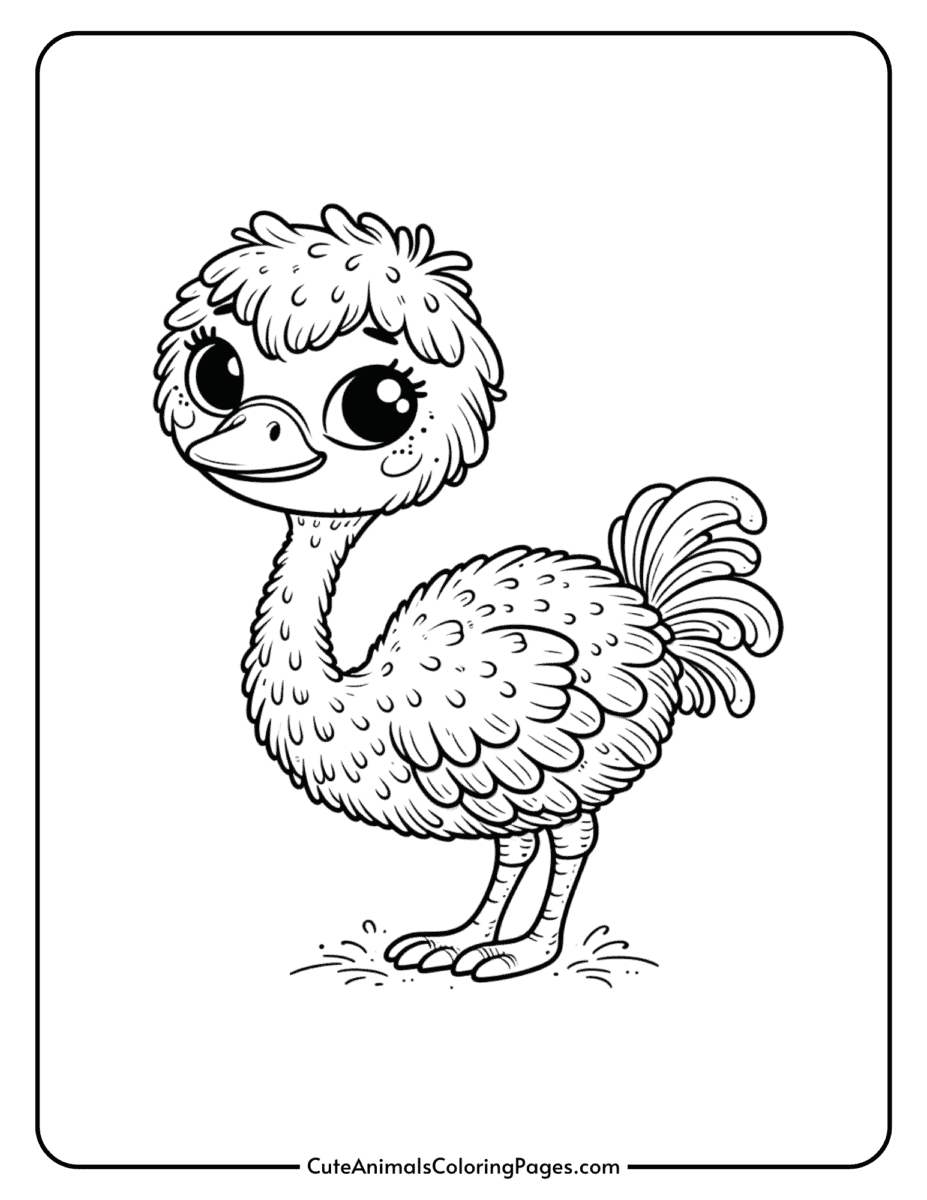 Ostrich Coloring Pages (5 Free Printable Pages) - Cute Animals Coloring ...