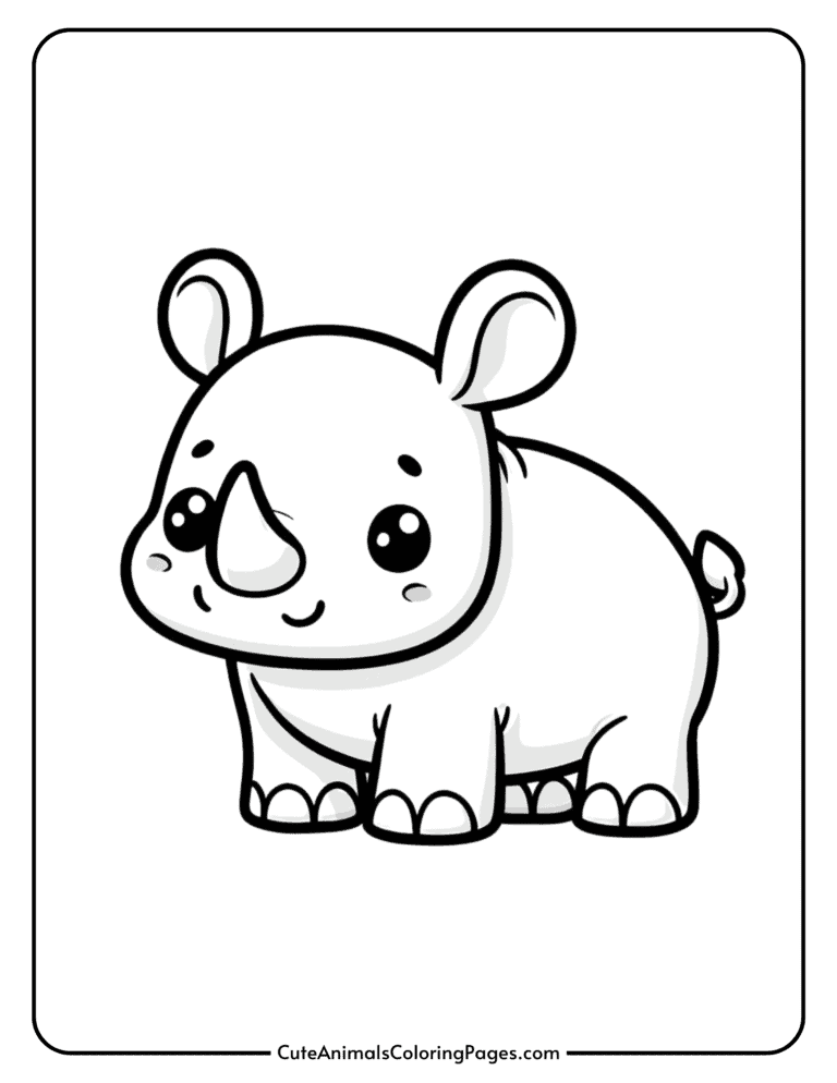 Rhino Coloring Pages (5 Free Printable Pages) - Cute Animals Coloring Pages