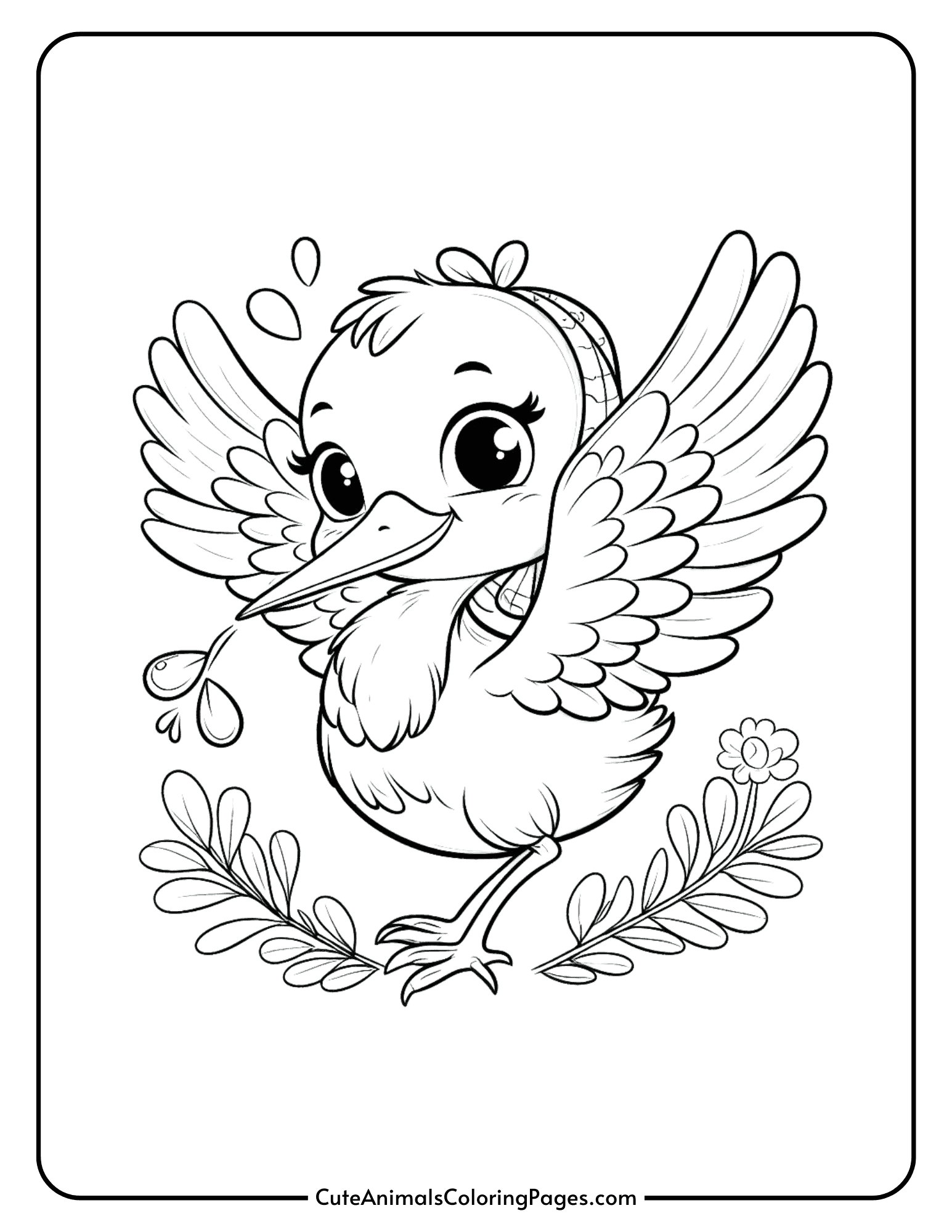Stork Coloring Pages (7 Free Printable Pages) - Cute Animals Coloring Pages