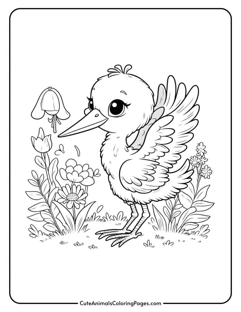 Stork Coloring Pages (7 Free Printable Pages) - Cute Animals Coloring Pages