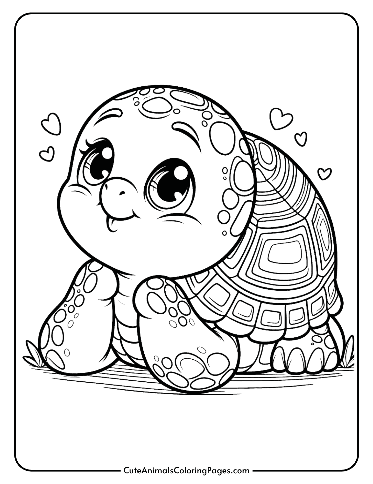Tortoise Coloring Pages (5 Free Printable Pages) - Cute Animals ...