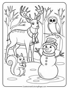 Christmas Animal Coloring Pages (8 Free PDF Printable Pages) - Cute ...