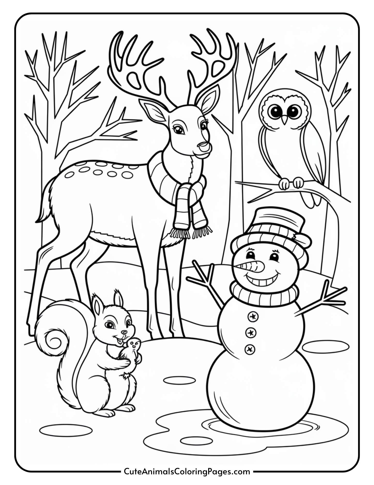 Christmas Animal Coloring Pages (8 Free PDF Printable Pages) - Cute ...