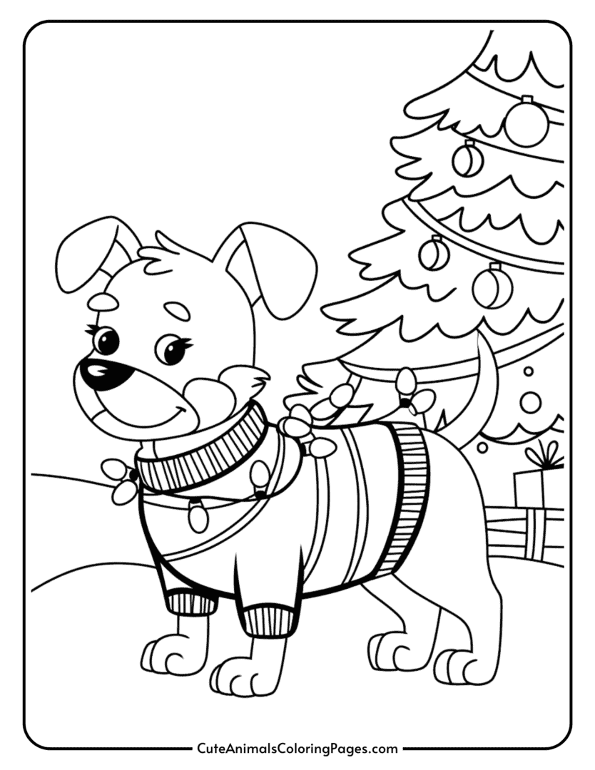 Christmas Dog Coloring Pages (10 Free PDF Pages for Kids) - Cute ...