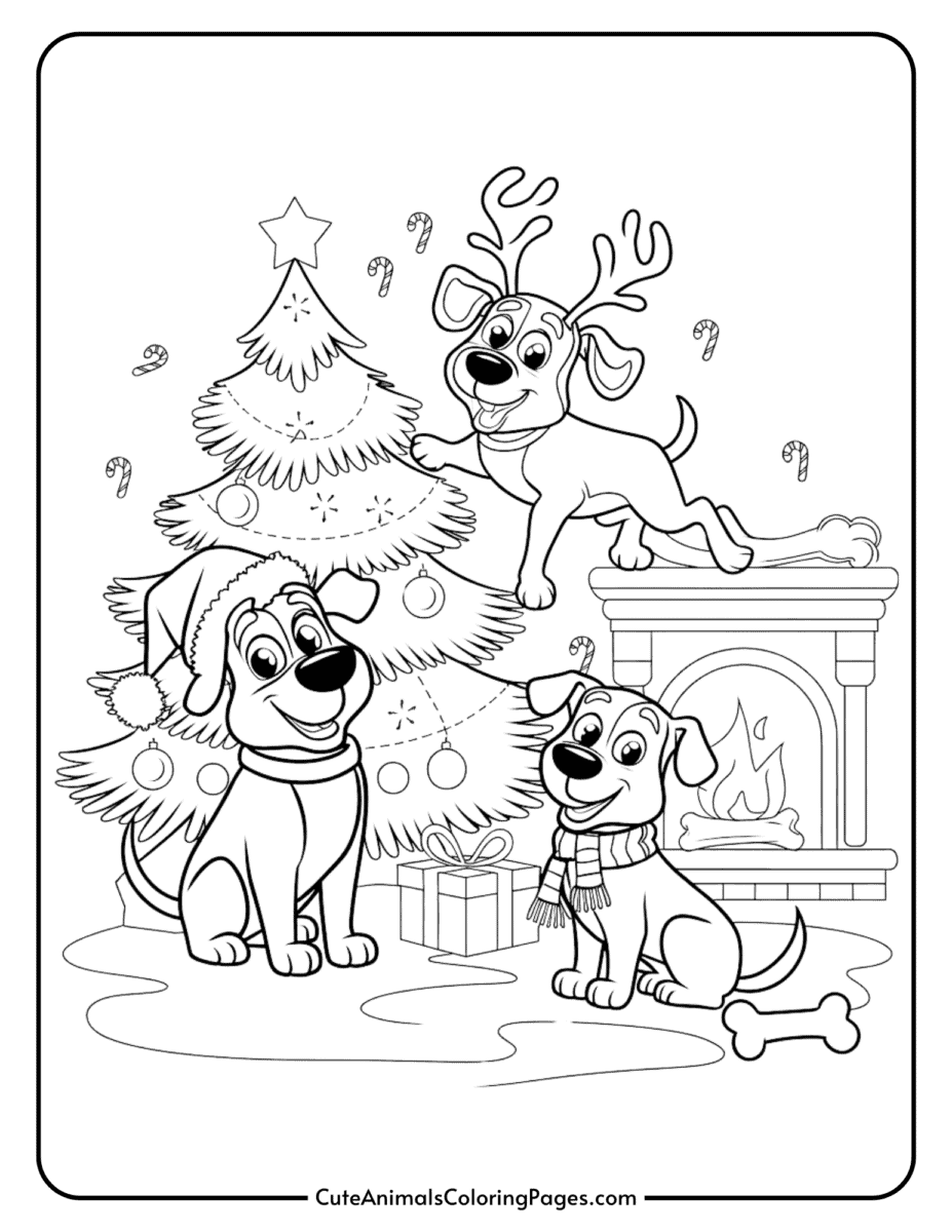 Christmas Dog Coloring Pages (10 Free PDF Pages for Kids) - Cute ...