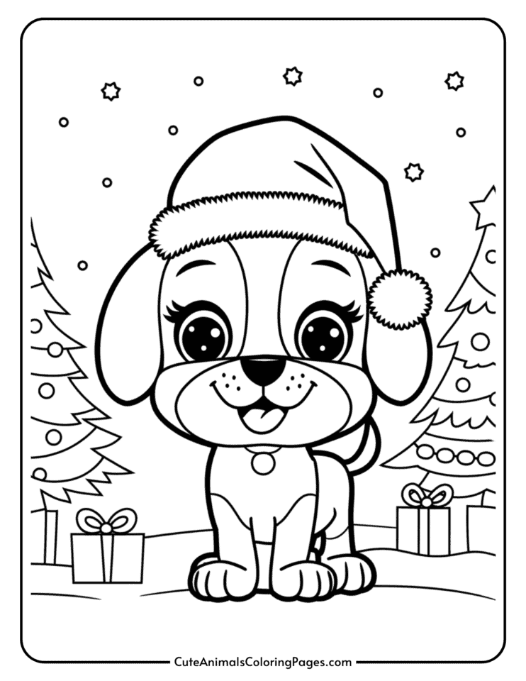 Christmas Dog Coloring Pages (10 Free PDF Pages for Kids) - Cute ...