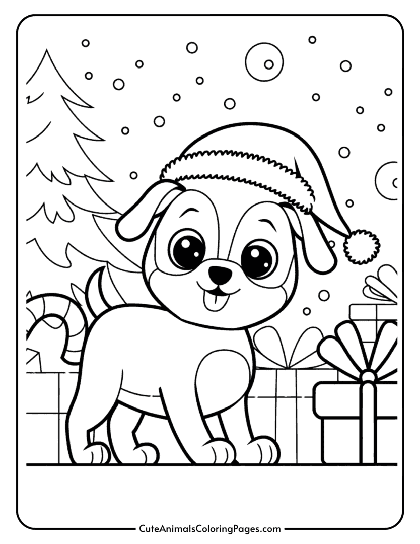 Christmas Dog Coloring Pages (10 Free PDF Pages for Kids) - Cute ...