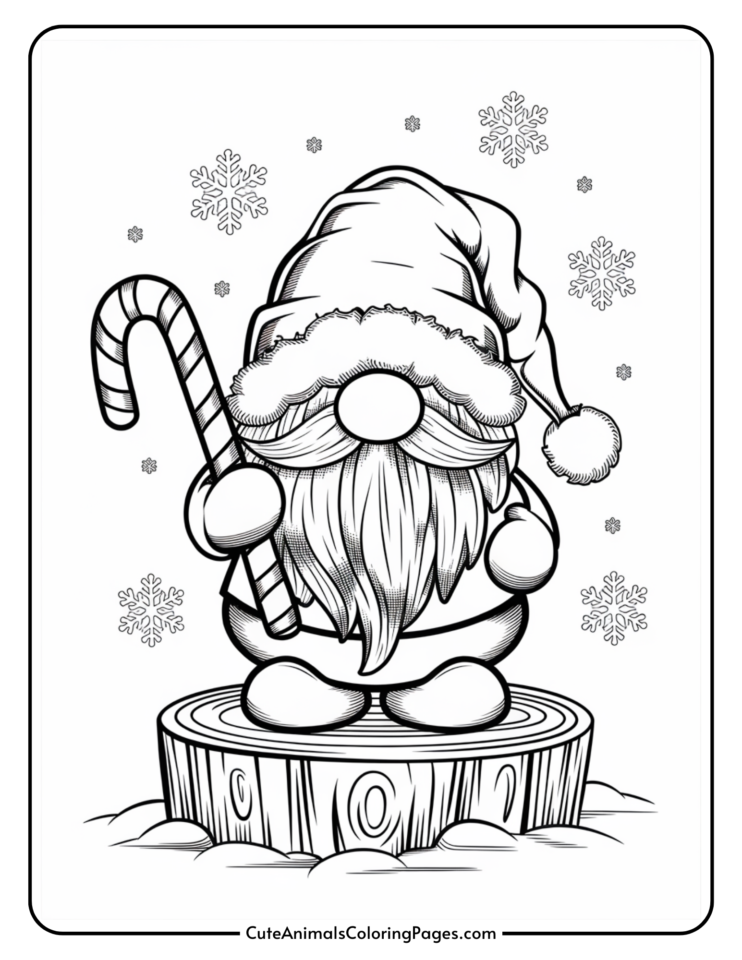 Christmas Gnomes Coloring Pages (6 Free Printables) - Cute Animals ...
