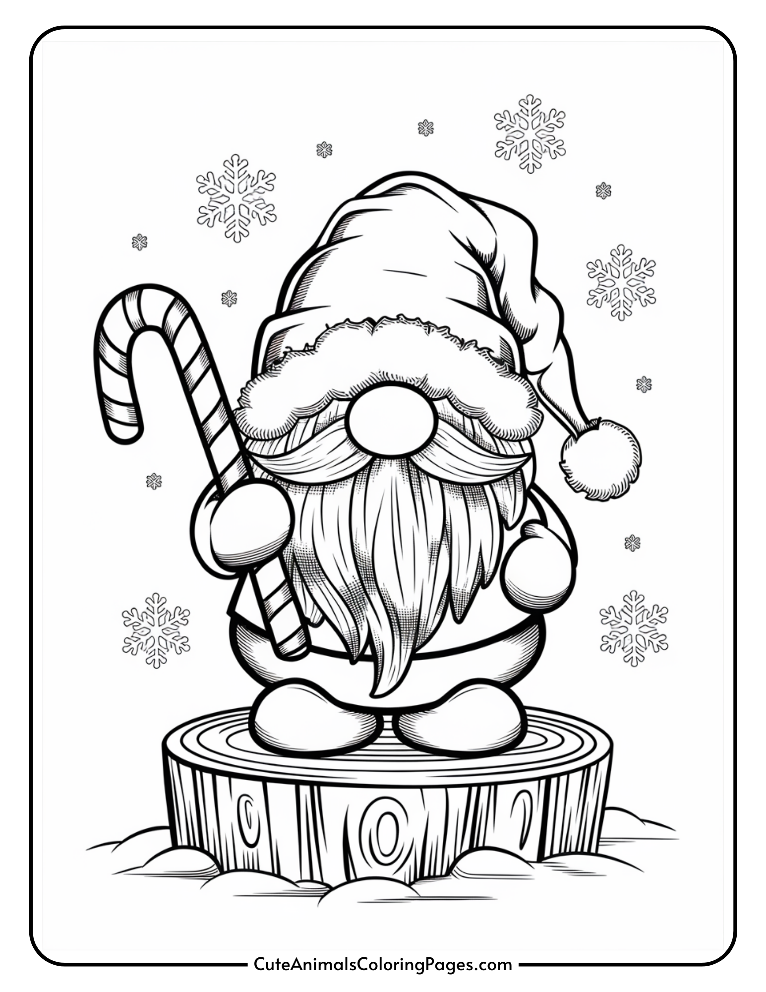 Christmas Gnomes Coloring Pages (6 Free Printables) - Cute Animals ...