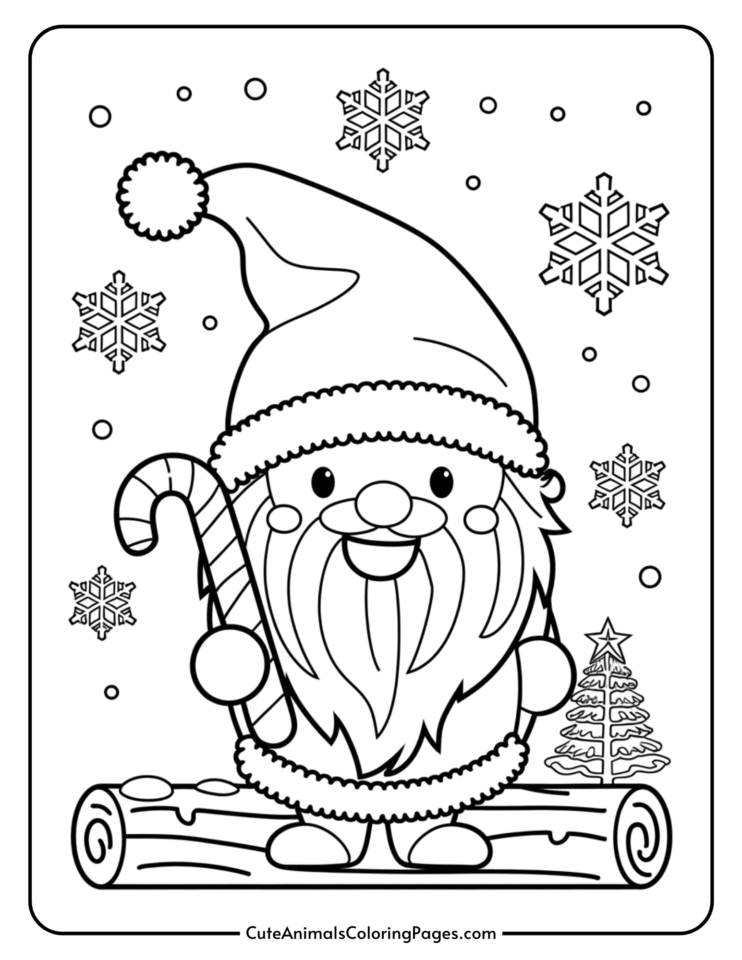 Christmas Gnomes Coloring Pages (6 Free Printables) - Cute Animals ...