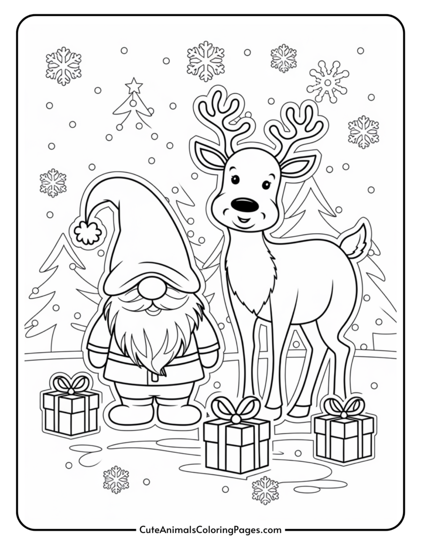 Christmas Gnomes Coloring Pages (6 Free Printables) - Cute Animals ...
