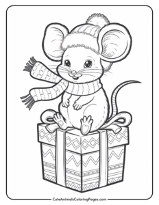 Christmas Mouse Coloring Pages (9 Free Printable PDF Pages) - Cute ...