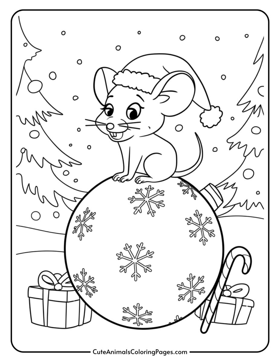 Christmas Mouse Coloring Pages (9 Free Printable PDF Pages) - Cute ...