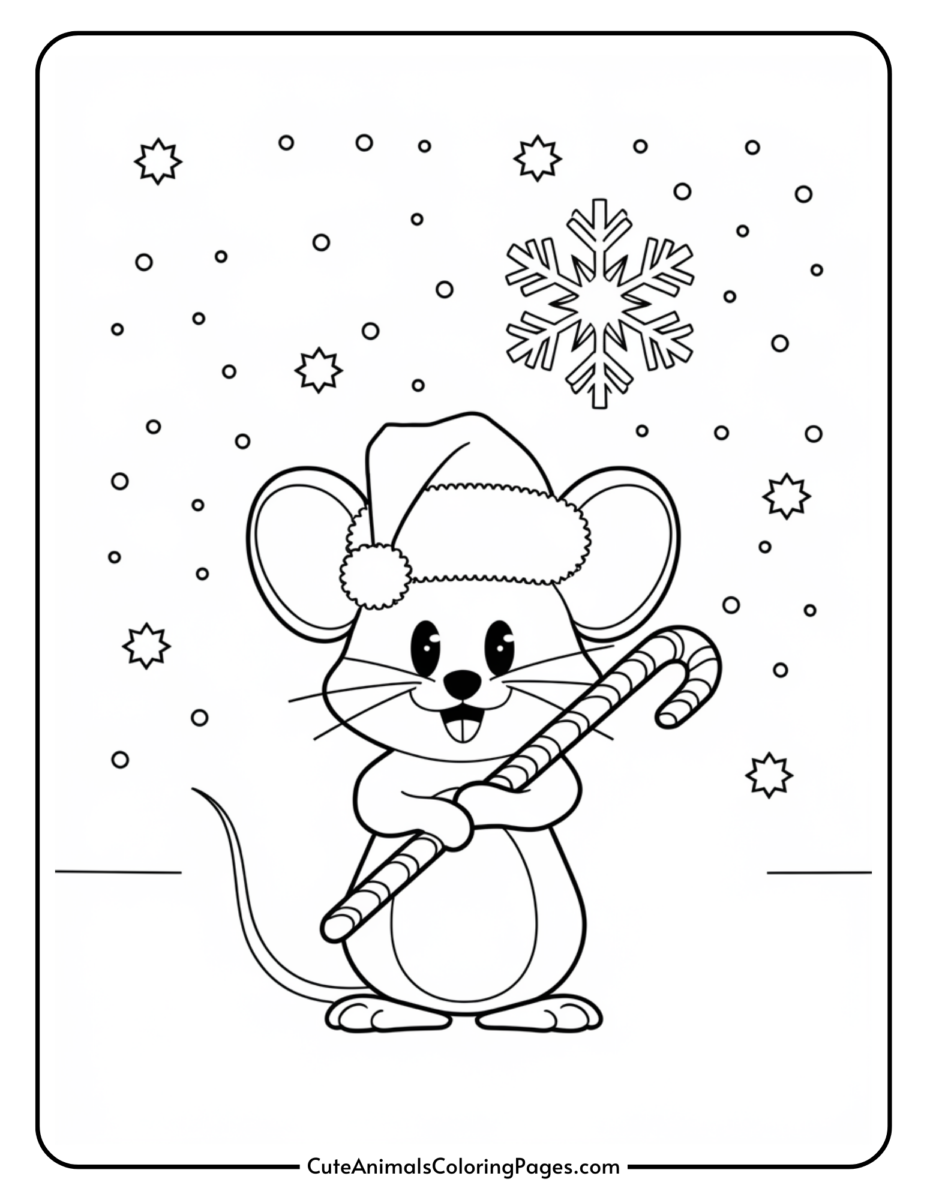 Christmas Mouse Coloring Pages (9 Free Printable PDF Pages) - Cute ...