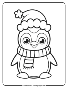 Christmas Penguin Coloring Pages (8 Free Printable PDF Pages) - Cute ...