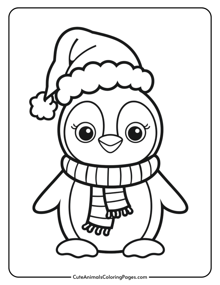 Christmas Penguin Coloring Pages (8 Free Printable PDF Pages) - Cute ...