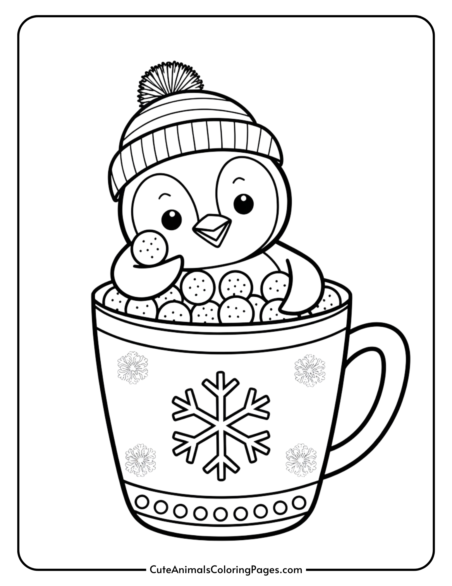 Christmas Penguin Coloring Pages (8 Free Printable PDF Pages) - Cute ...